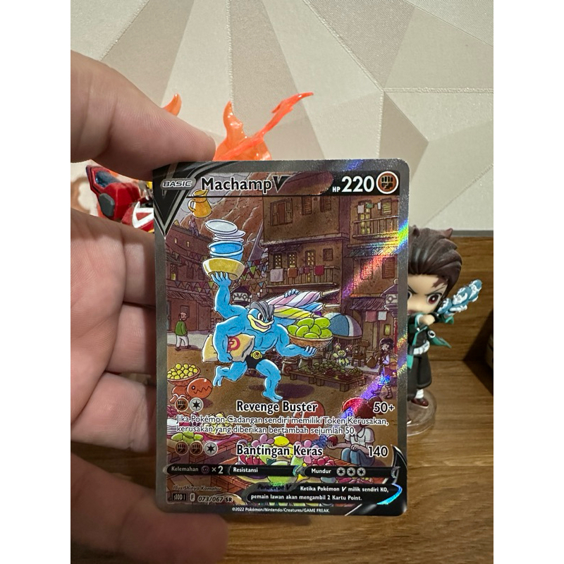 Jual Kartu Pokemon Indonesia - Pokemon Pengamat Waktu - Machamp V SR AA 073/067 | Shopee Indonesia