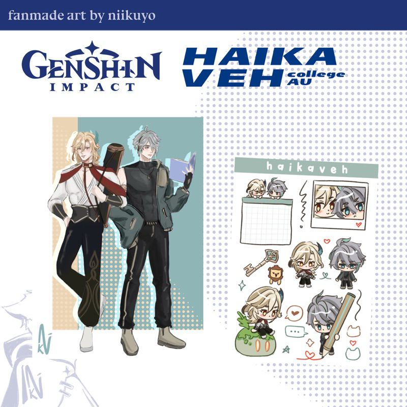 Jual Genshin Impact Alhaitham Kaveh STICKER SHEET & ARTPRINT | niikuyo ...