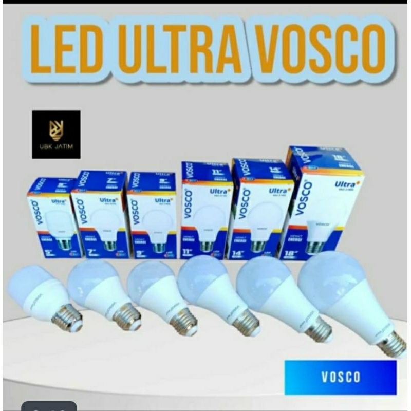 Jual lampu bohlam LED vosco 5w 7w 9w 11w 14w 18w 22w terang hemat energi | Shopee Indonesia