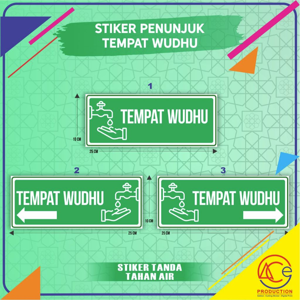 Jual STIKER ARAH TEMPAT WUDHU STIKER PENUNJUK LOKASI WUDHU | Shopee ...