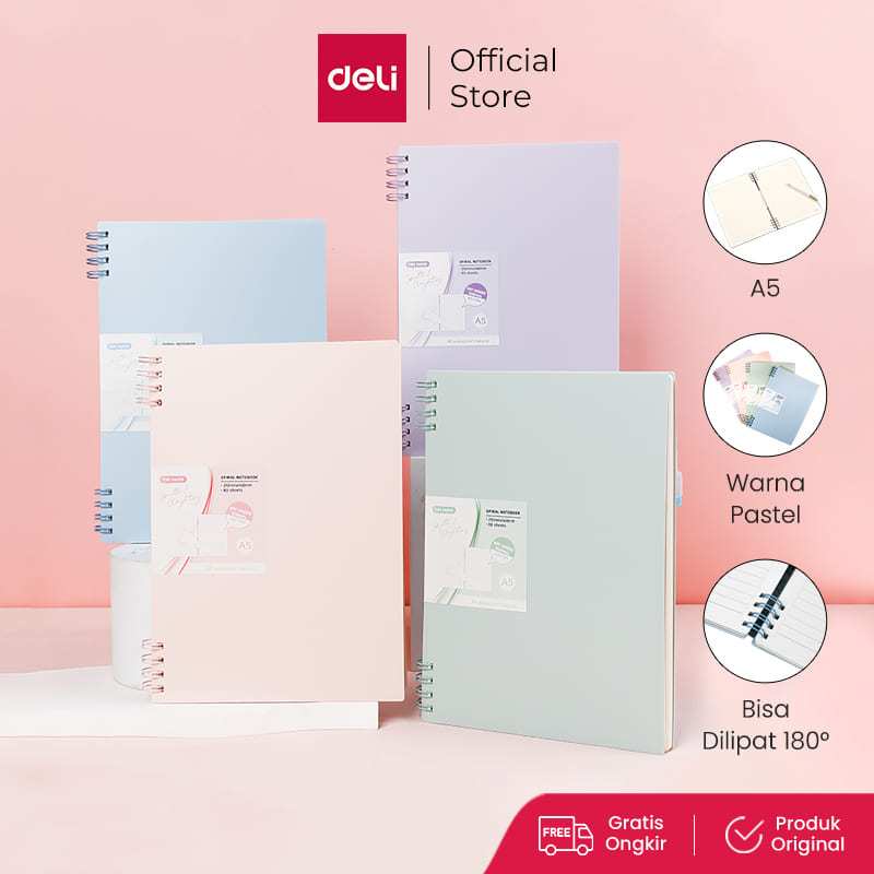 Jual Deli Buku Catatan Spiral / Spiral Notebook A5 B5 80 Lembar Lucu ...