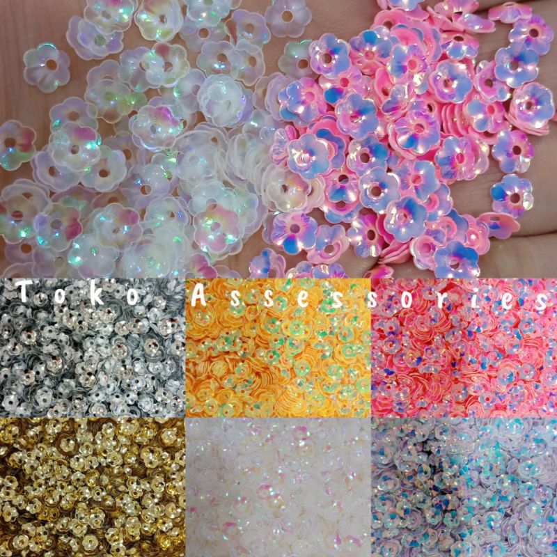 Jual payet mangkok 6mm | manik Payet piring bunga | Payet ramboci bunga ...