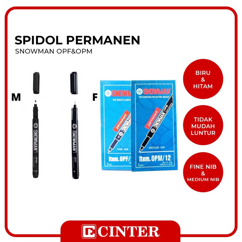 Jual SNOWMAN - PULPEN OPF / OPM PERMANEN / SPIDOL PERMANEN | Shopee ...