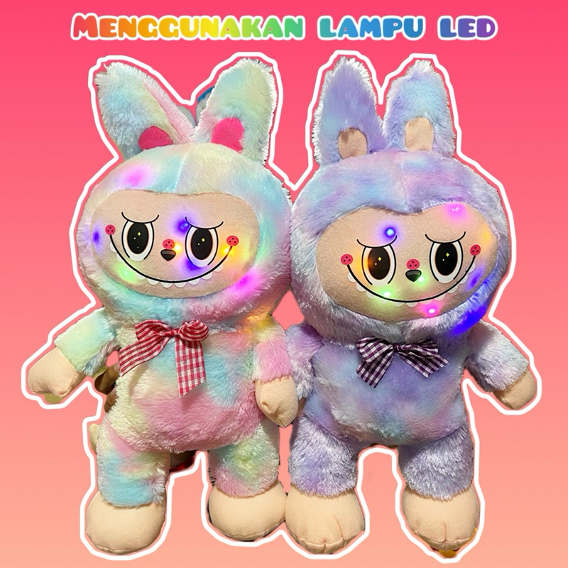 Jual boneka labubu rainbow ukuran 50cm menggunakn lampu led | Shopee ...