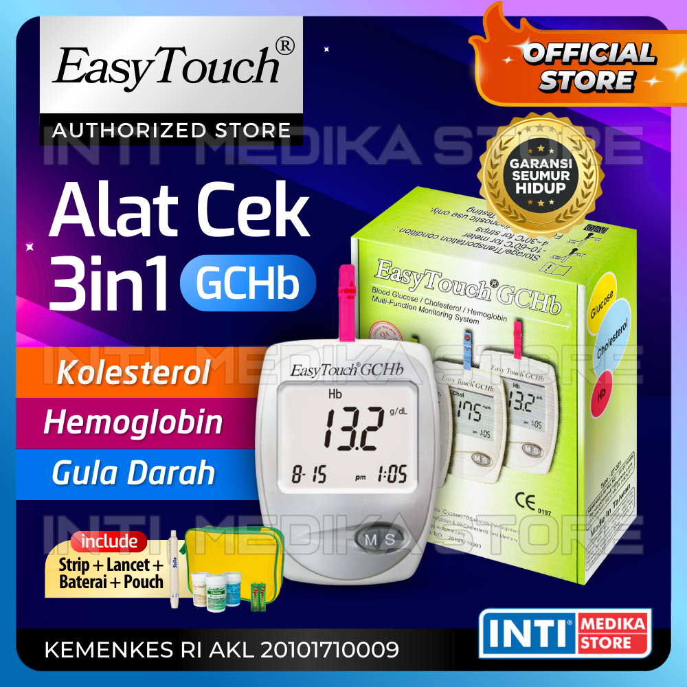 Jual EASYTOUCH - Alat Cek 3in1 GCHb Gula Darah + Kolesterol ...