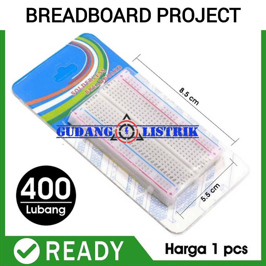 Jual Breadboard MB-400 400 Hole Solderless PCB Project Board Arduino Dan Sirkuit | Shopee Indonesia