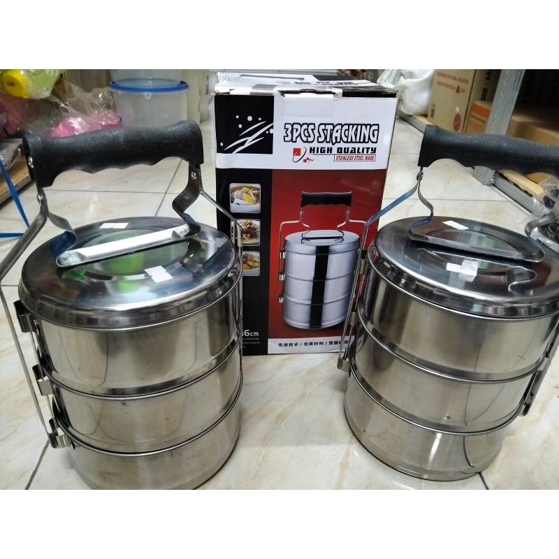 Jual RANTANG MAKANAN 3 SUSUN BAHAN STAINLESS STELL. | Shopee Indonesia