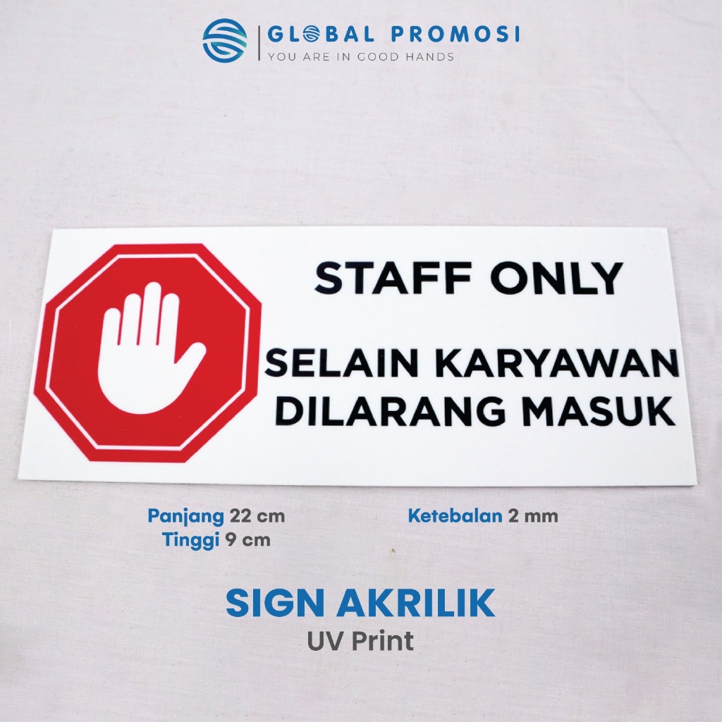 Jual READY STOCK Akrilik Sign Board STAFF ONLY Selain Karyawan Dilarang ...