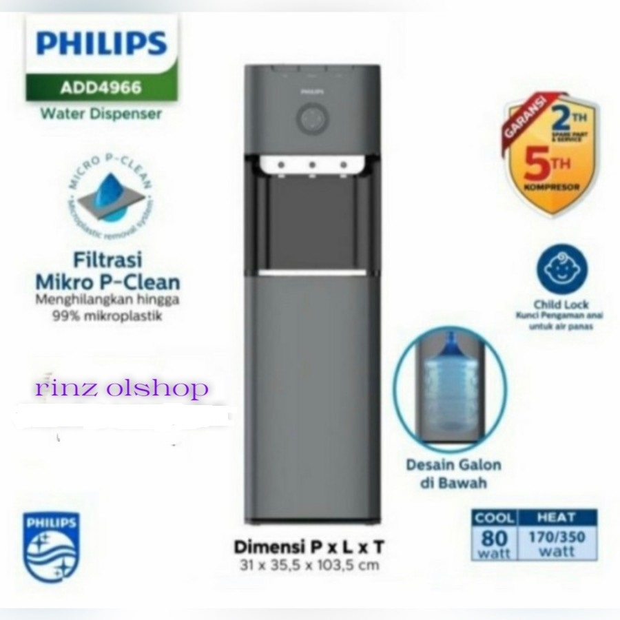 Jual PHILIPS WATER DISPENSER BOTTOM LOADING ADD 4966 / ADD 4966 / ADD ...