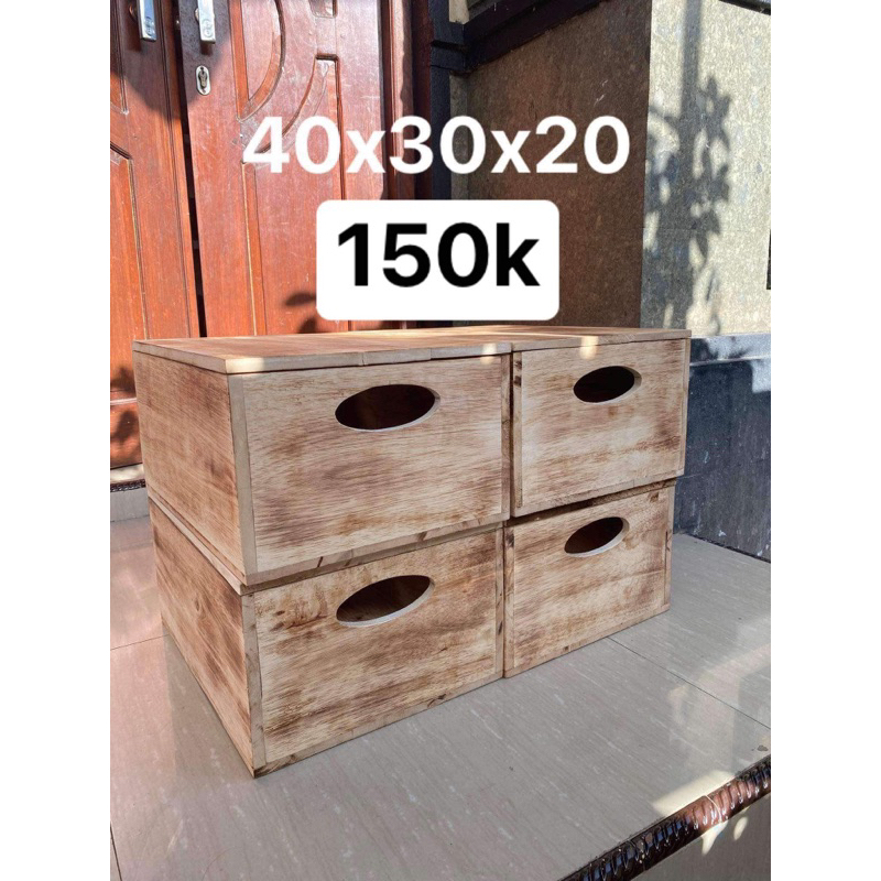 Jual Box kayu serbaguna dengan tutup(gosend instan only) | Shopee Indonesia