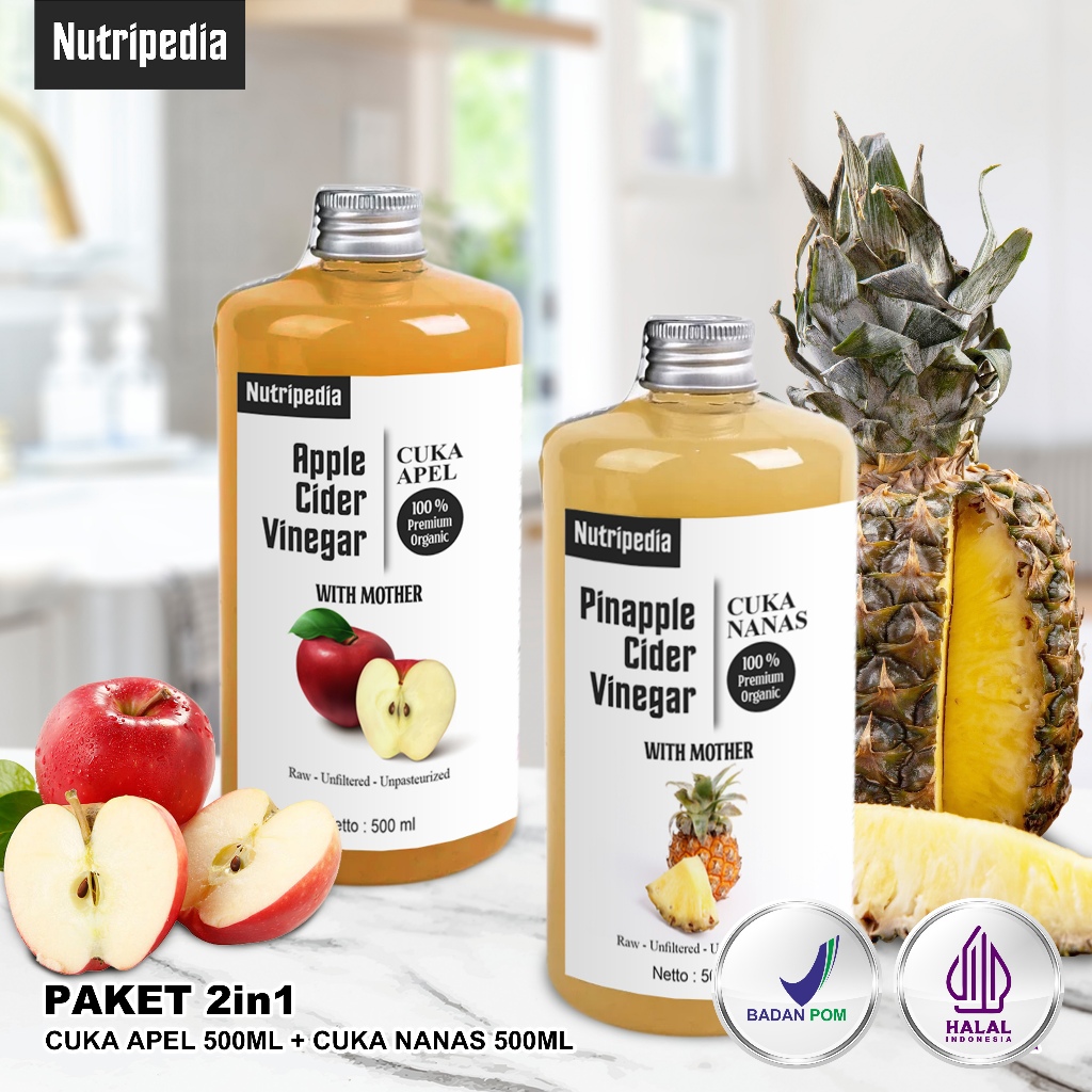 Jual Nutripedia - Paket Hemat 2in1 Cuka Apel 500ml Dan Cuka Nanas 500ml | Shopee Indonesia