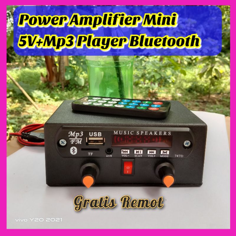 Jual Ampli Mini 5v sudah di lengkapi modul mp3 bluetooth | Shopee Indonesia