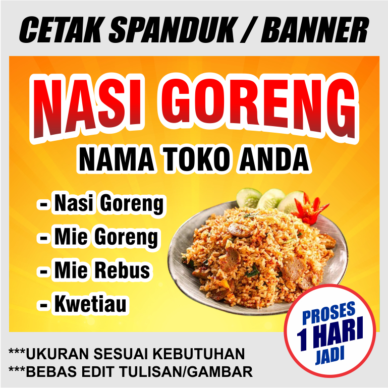 Jual spanduk banner nasi goreng cetak benner nasgor custom | Shopee ...