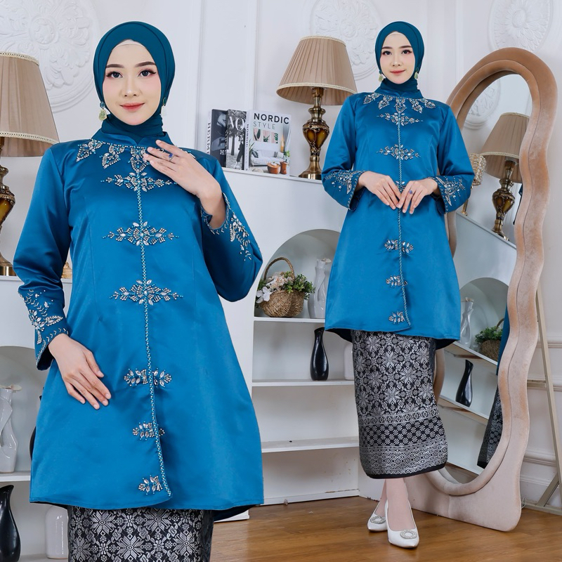 Jual Setelan Baju Kurung Melayu Nurkhaliza - Baju Kurung Melayu Modern - Baju Kurung Melayu ...