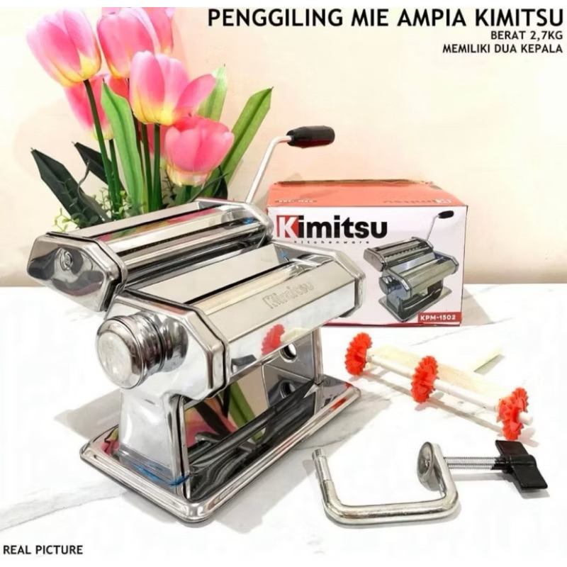 Jual KIMITSU ATLAS KPM-1502 Pasta Noodle Maker Mesin Giling Bakmi Manual Alat Cetak Mie Pangsit ...