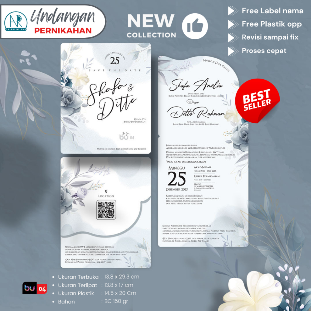 Jual Beu04 Undangan Pernikahan Custom | invitation wedding undangan ...