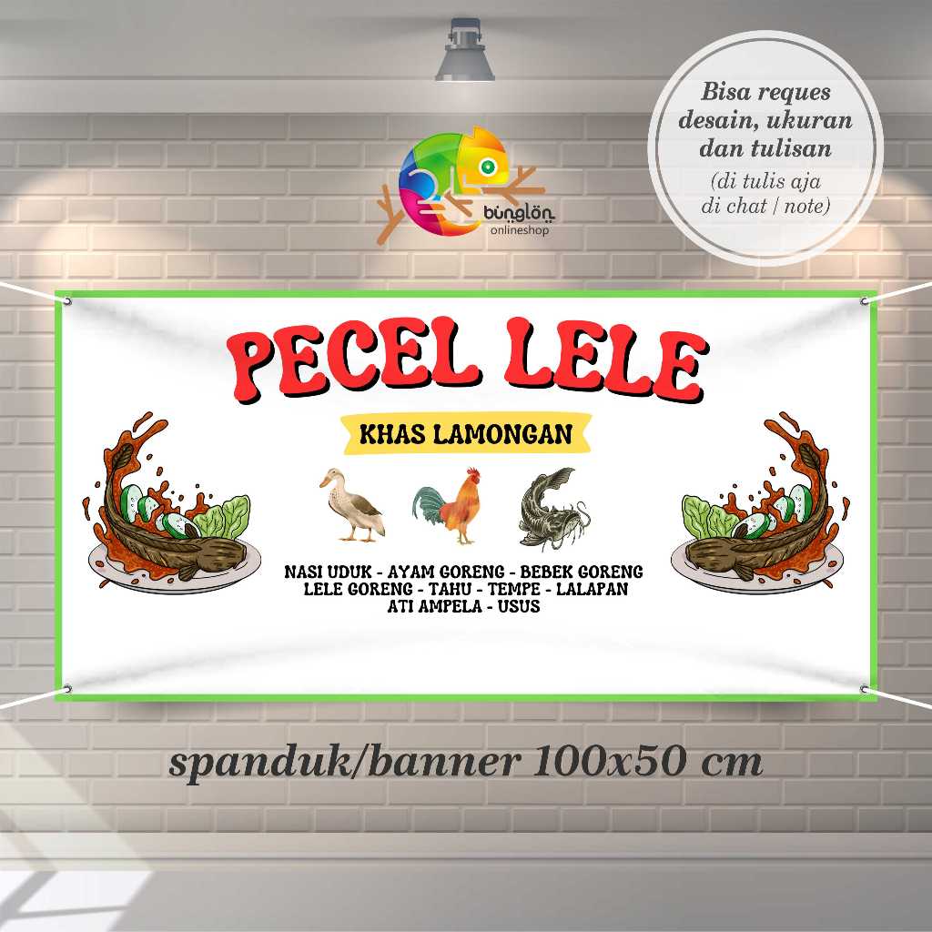 Jual Cetak Spanduk Banner Putih Banner Pecel Lele | Shopee Indonesia