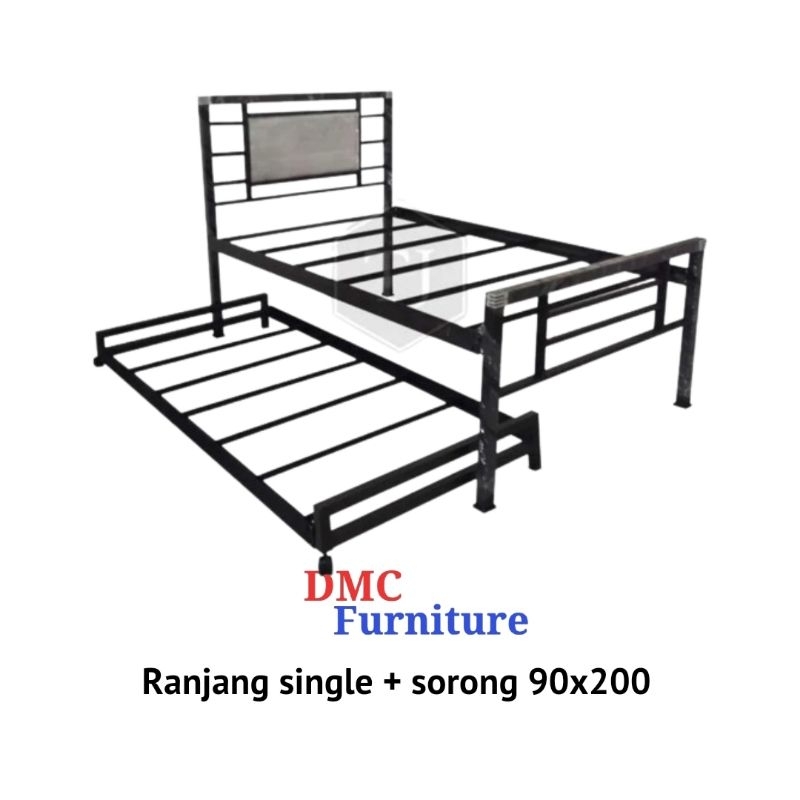 Jual Ranjang Besi sorong Ranjang Tingkat Ranjang besi 90x200 + sorong ...