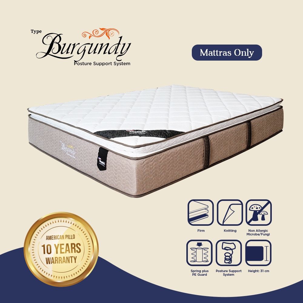Jual Kasur Springbed Mattras - American Pillo Burgundy Pillotop ...