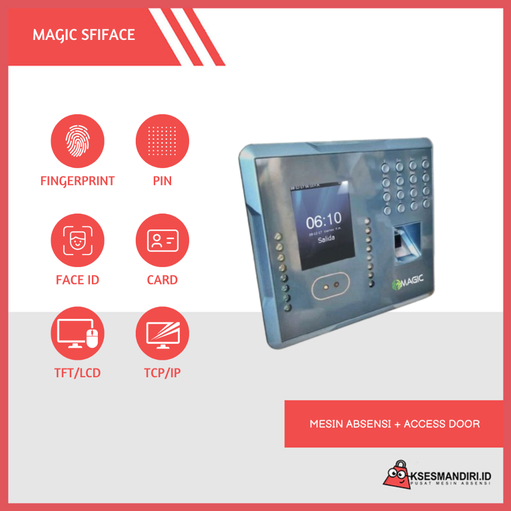 Jual Fingerprint Mesin Absensi & Access Magic SFiface Support ADMS ...