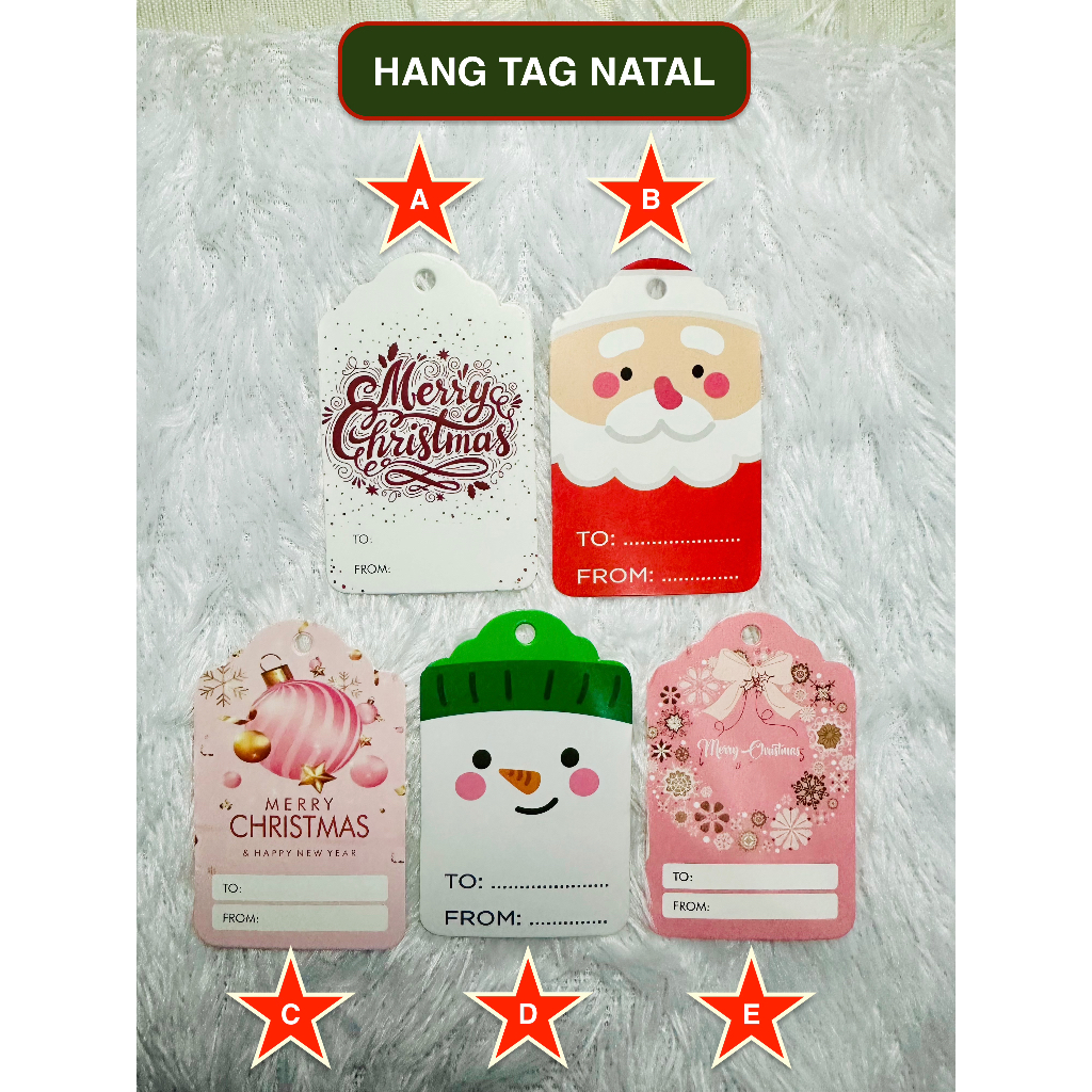 Jual [FREE TALI] HANG TAG NATAL 1sisi / HANG TAG HAMPERS NATAL ...