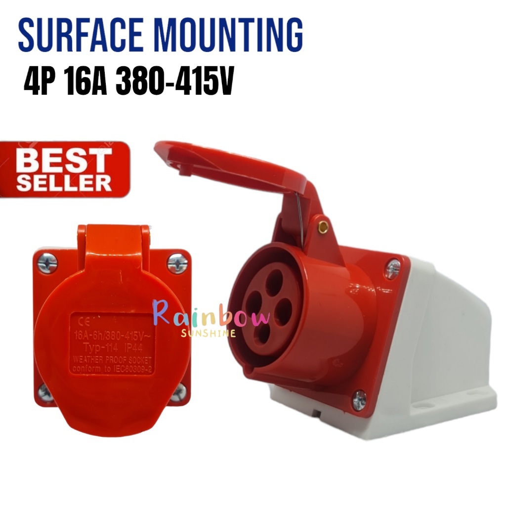 Jual Surface Mounting 4P 16A 114 Wall Socket Waterproof IP44 | Shopee Indonesia