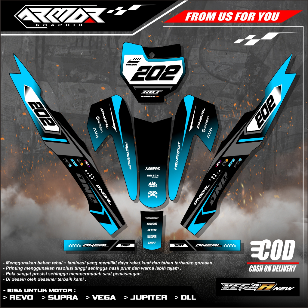 Jual Sticker Motor RBT/GTX VEGA R New: Modif SUPERMOTO YZ CRF KLX KX ...