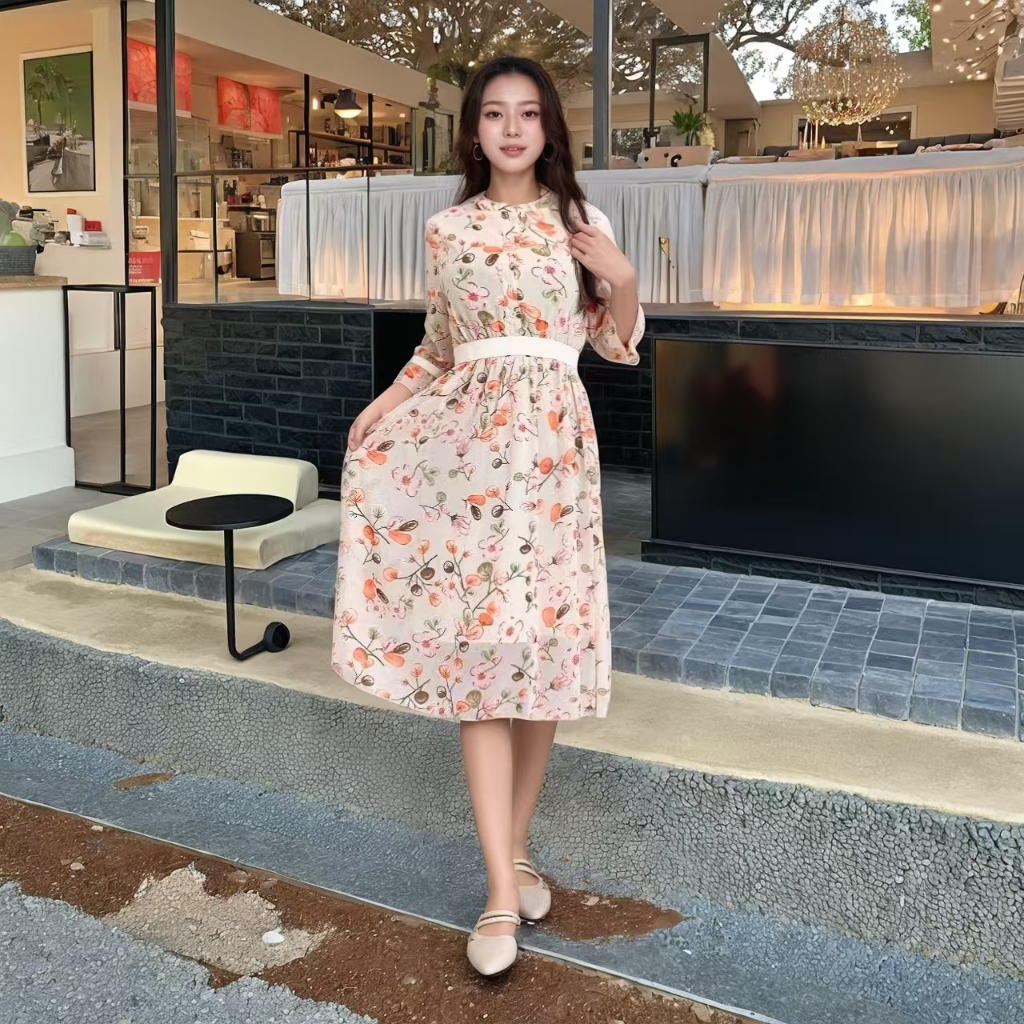 Jual COD DERSS/dress bunga/dress bunga korea/dress korea/midi dress ...