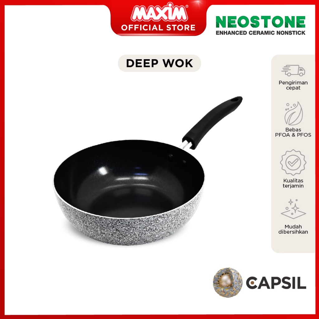 Jual Maxim Neostone Panci Ceramic Anti Lengket 24cm Deep Wok | Shopee ...