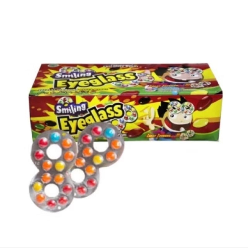 Jual permen coklat/permen eye glass/permen kaca mata 1box 40 pcs ...