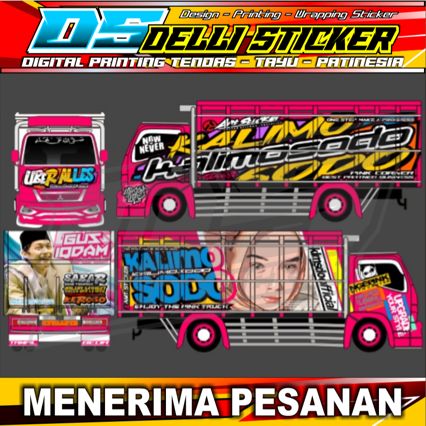 Jual Stiker Full Body Truk Canter - Ngepink With Canter - Variasi Full ...