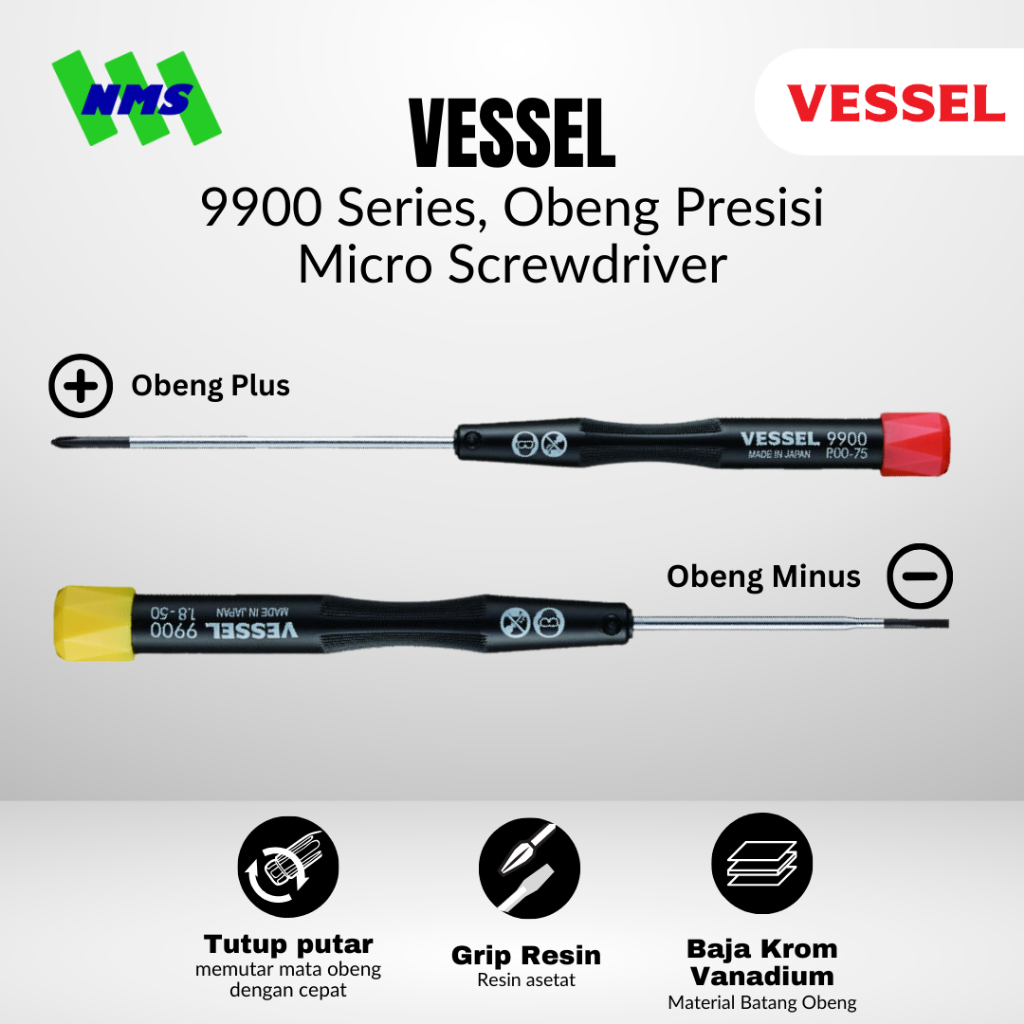 Jual Obeng Presisi VESSEL 9900 Micro Screwdriver | Shopee Indonesia