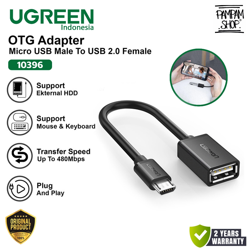 Jual UGREEN 10396 Kabel OTG Micro USB to USB 2.0 Female 480Mbps Data ...