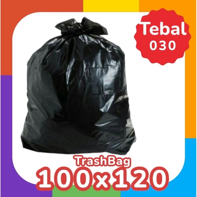 Jual [1pack=20pc] TRASH BAG HITAM 100x120 cm Kantong Plastik Sampah ...