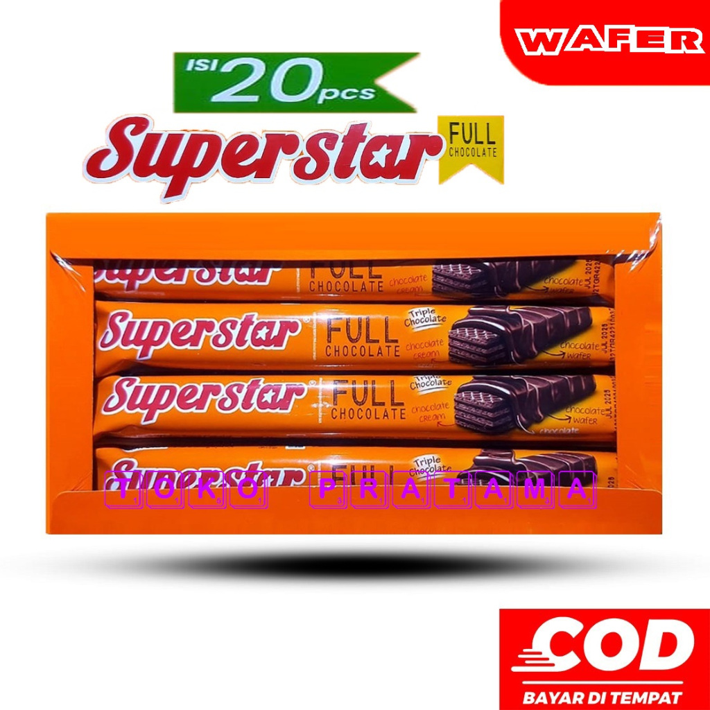 Jual Superstar Triple Chocolate Wafer 385g 1 Box Isi 20 Full Chocolate Cokelat Camilan | Shopee ...