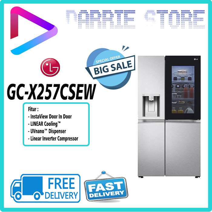 Jual LG GC-X257CSEW KULKAS LG SIDE BY SIDE InstaView GCX257CSEW GCX257 | Shopee Indonesia