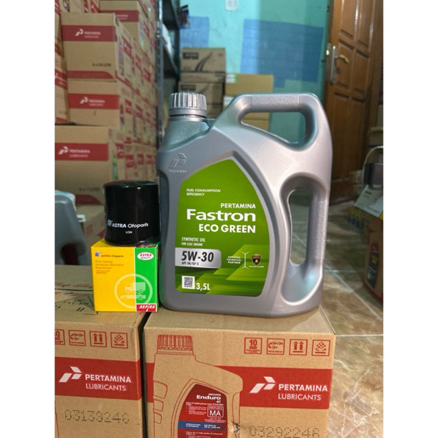 Jual Paket Ganti Oli Mobil Brio Fastron Eco Green SAE 5w-30 dan Filter ...