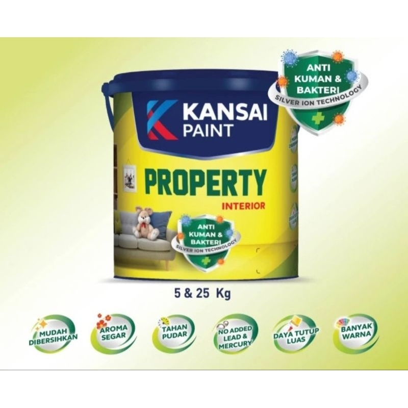 Jual KANSAI PROPERTY.Cat tembok interior 5kg. | Shopee Indonesia