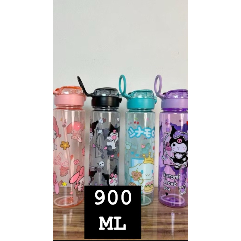 Jual Botol Karakter Transparan Kapasitas 900ml / Botol Karakter Sanrio Kuromi Cinnamoroll Hello ...