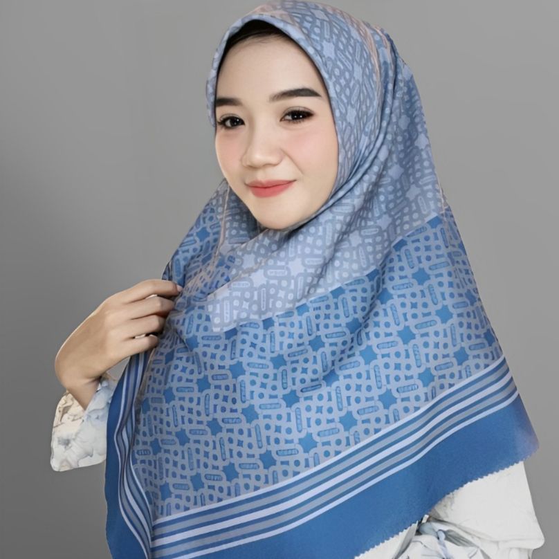 Jual Hijab Jilbab Segi Empat Motif Premium / Keredung Voal Sublime ...