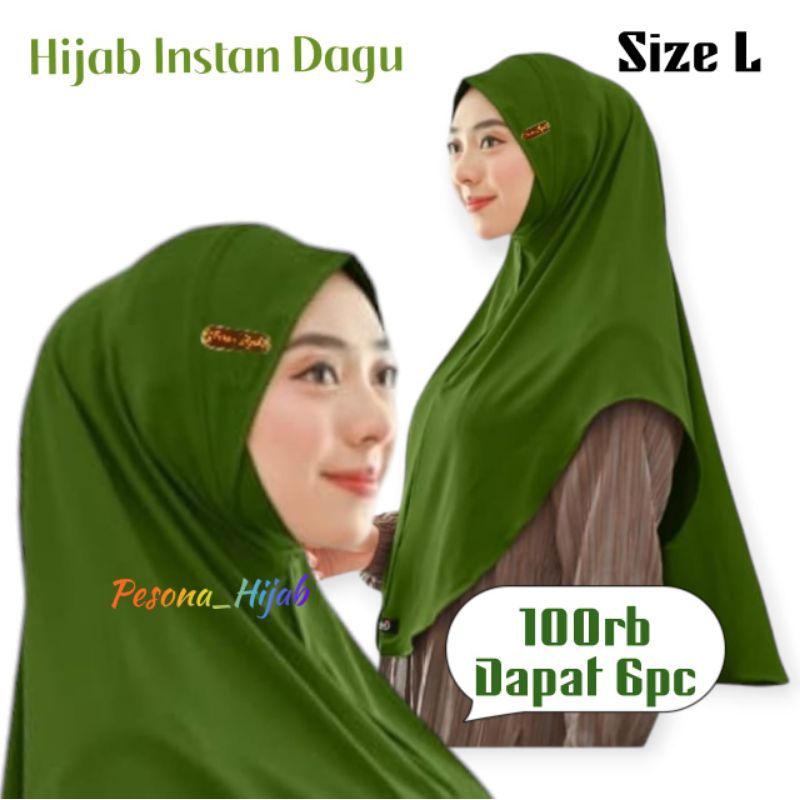 Jual Hijab Instan Dagu Malaysia Size L / 100ribu dapat 6pcs bahan tebal Jersey Premium Grede A ...