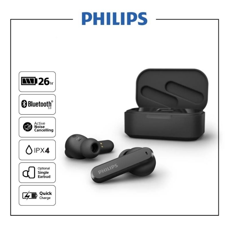 Jual Original PHILIPS Audio TWS TAT4506BK Bluetooth ANC IPX4 True ...