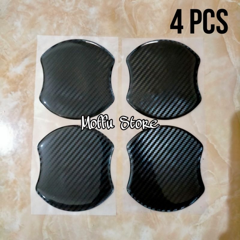 Jual 4 Pcs Stiker Gel Carbon Hitam Polos Pelindung Cekungan Pintu Mobil ...