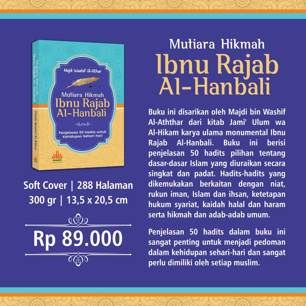 Jual Buku Mutiara Hikmah Ibnu Rajab Al-Hanbali - Pustaka Alkautsar ...
