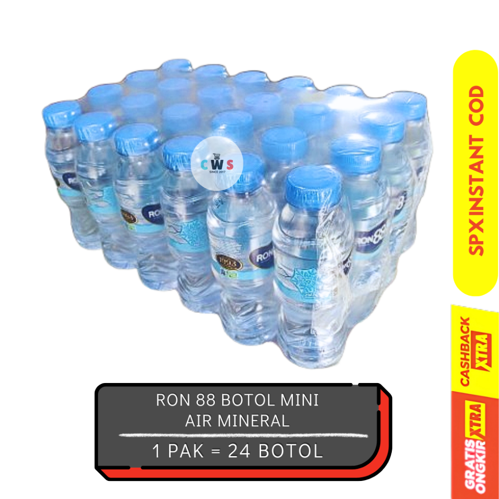 Jual RON88 RON 88 Air Mineral Botol Mini Rasanya Lebih Nikmat 200 ml ...