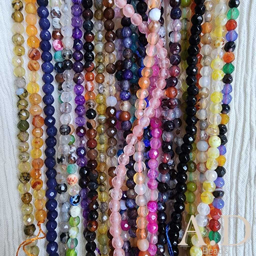 Jual Manik Batu Alam MIX WARNA 4mm Beads Stone CUTTING | Shopee Indonesia