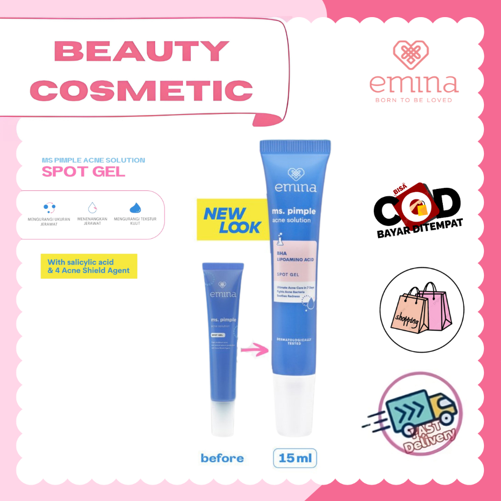 Jual Emina Ms Pimple Acne Solution Spot Gel 15ml | Shopee Indonesia