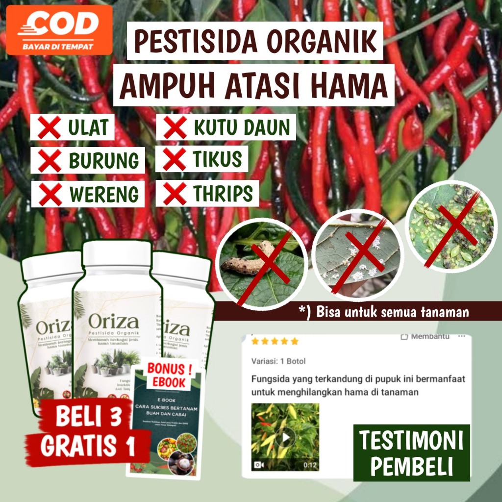 Jual Pupuk Organik Cair Oriza, Anti Hama Alami Fungisida Insektisida ...