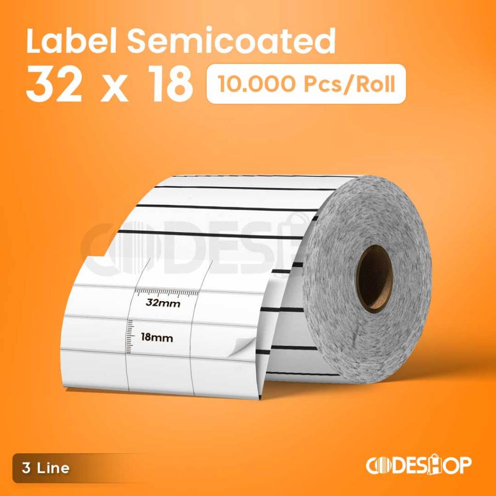 Jual Label Barcode 32 x 18 Blackmark Halfmark ( 3 Line ) No Gap | Core ...
