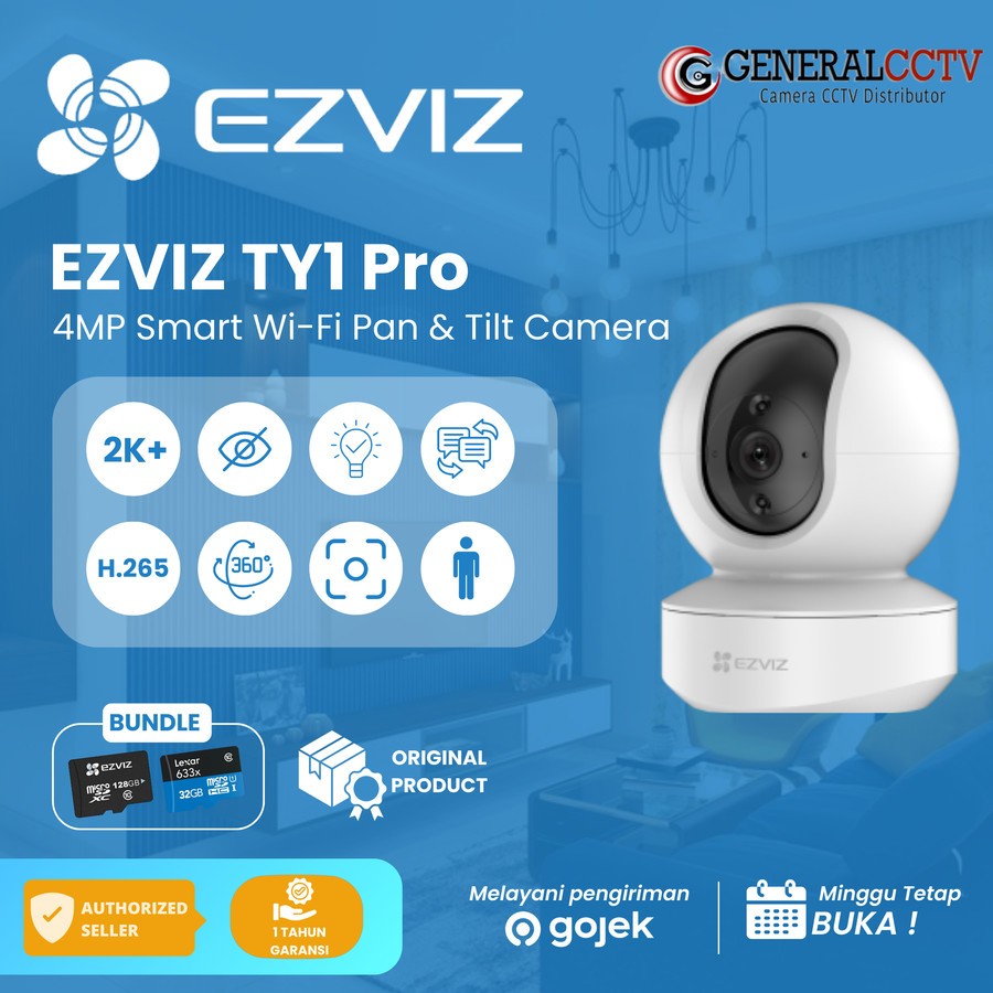 Jual EZVIZ TY1 PRO 4MP 2K+ Pan Tilt 2way Talk Dual 2.4/5GHZ Indoor Wifi ...